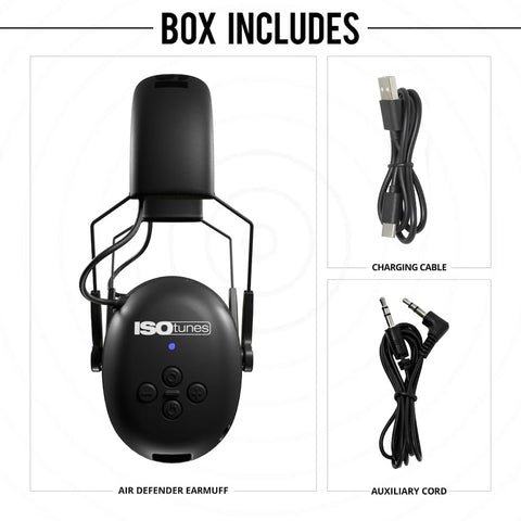 IsoTunes Air Defender Over-ear Bluetooth Headphones | Peke Safety